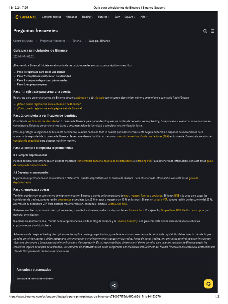 Guía Binance: Criptomonedas en 4 Pasos | PDF | Criptomoneda