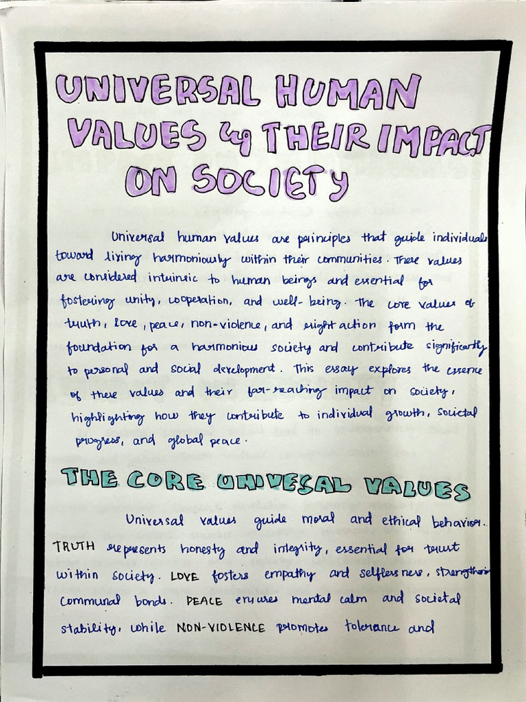 Universal Human Values and Rights 2 | PDF