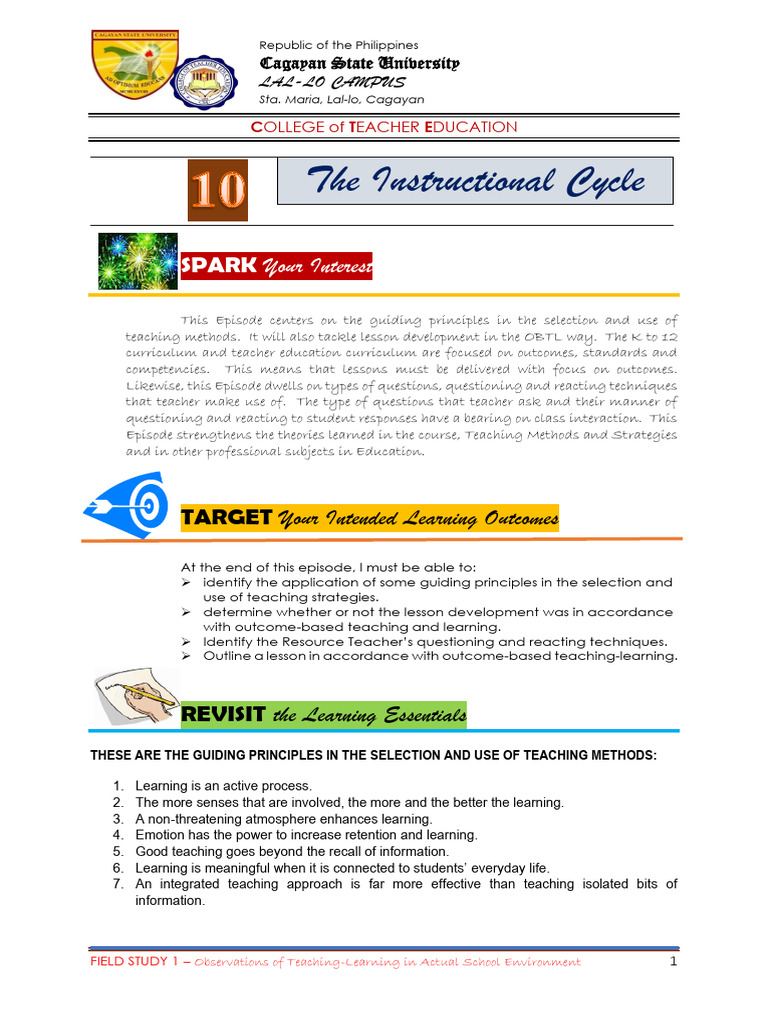 Field Study 1 - Episode 10 | PDF | Teaching Method | Learning