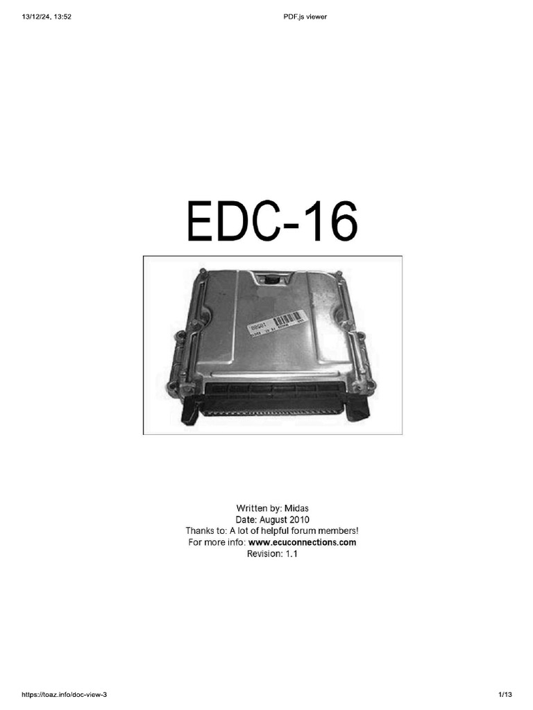 EDC16 Guide | PDF