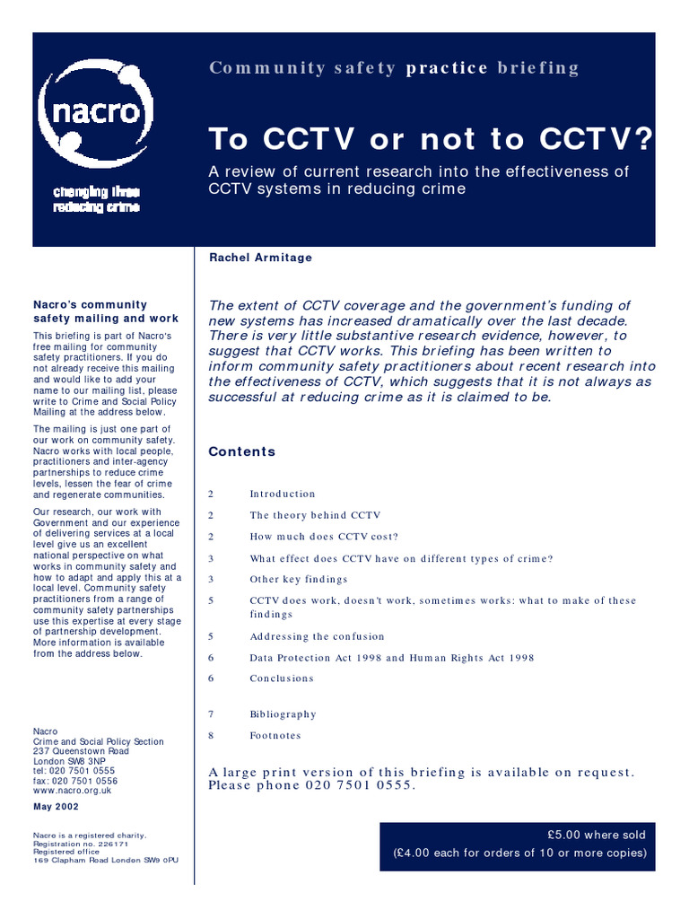 Effectiveness of CCTV in Crime Reduction | PDF