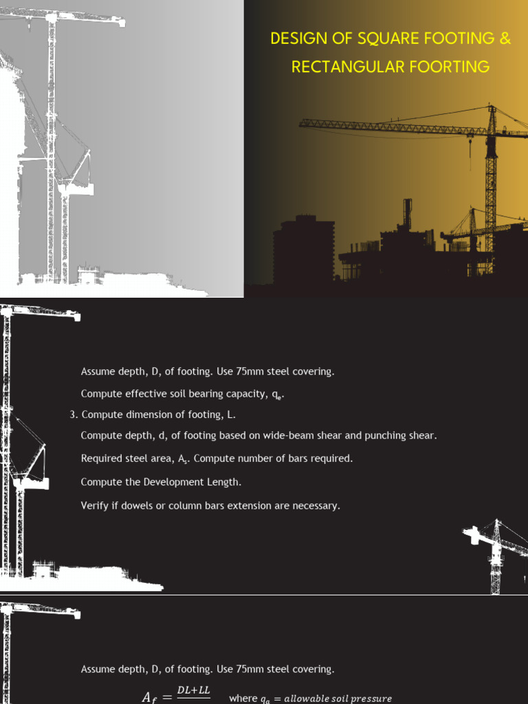 Square and Rectangular Footing Design | PDF | Structural Engineering ...