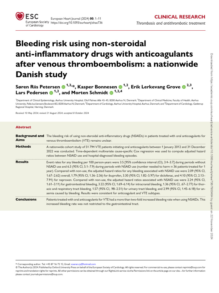 ehae736 | PDF | Nonsteroidal Anti Inflammatory Drug | Bleeding