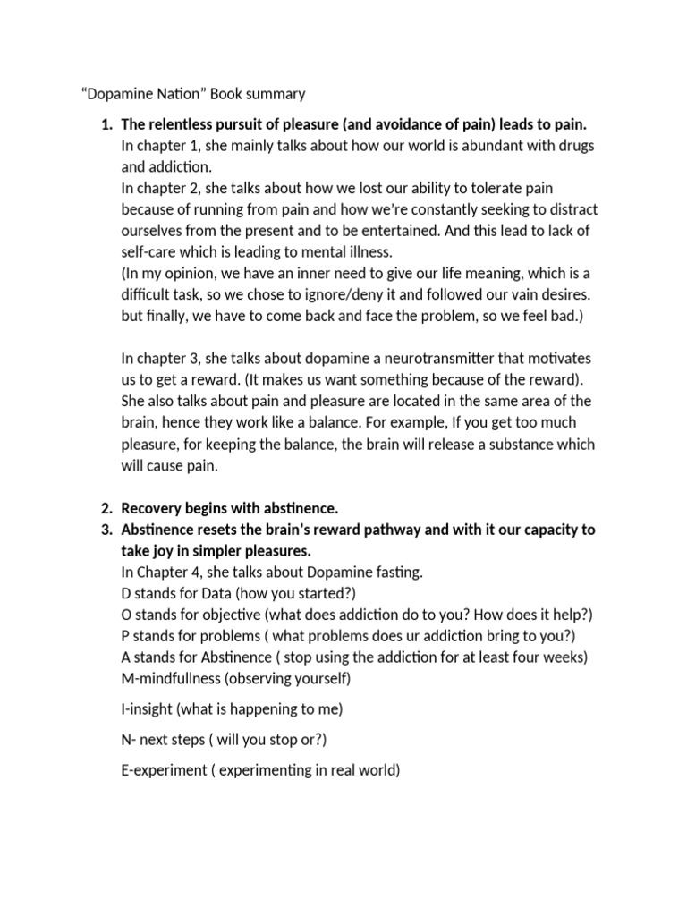 Bool Summary of "Dopamine Nation" by Anna Lembke | PDF | Reward System ...