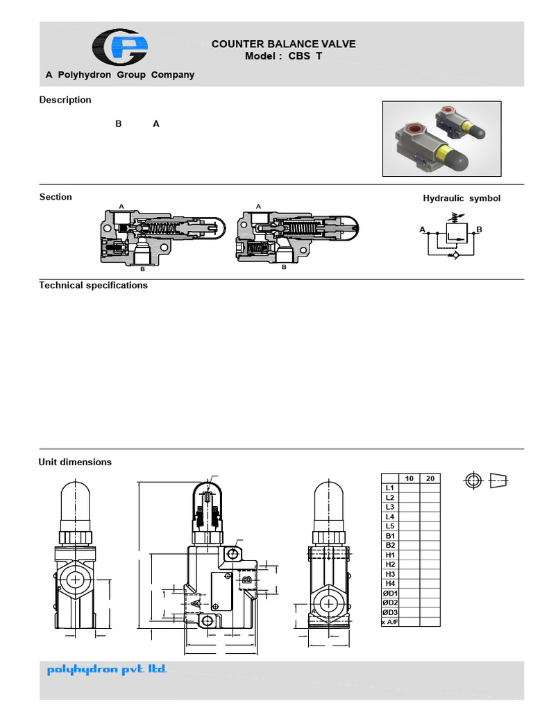 Hydraulic Valve Specifications | PDF | Viscosity | Valve