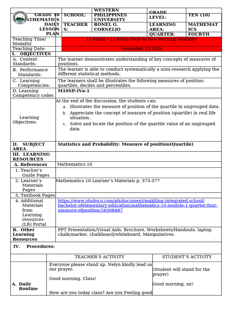 Teaching-Math-Lesson-Plan-1 | PDF