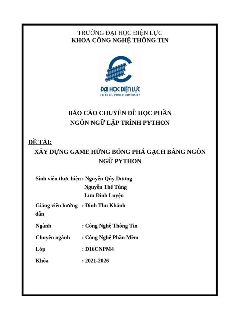 Báo Cáo Lập Trình Python | PDF