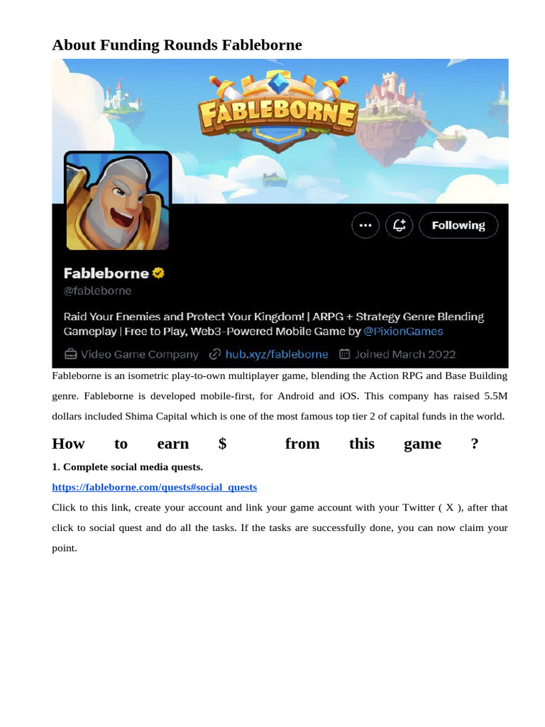 Fableborne - An Once in a Life Time Gamefi | PDF | Role Playing Games ...