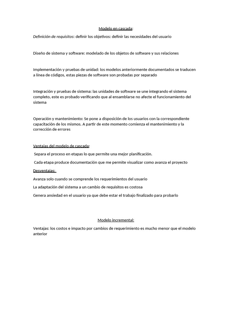 Modelo en Cascada | PDF