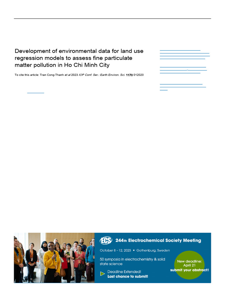 Development of Environmental Data For Land Use Reg | PDF | Area ...