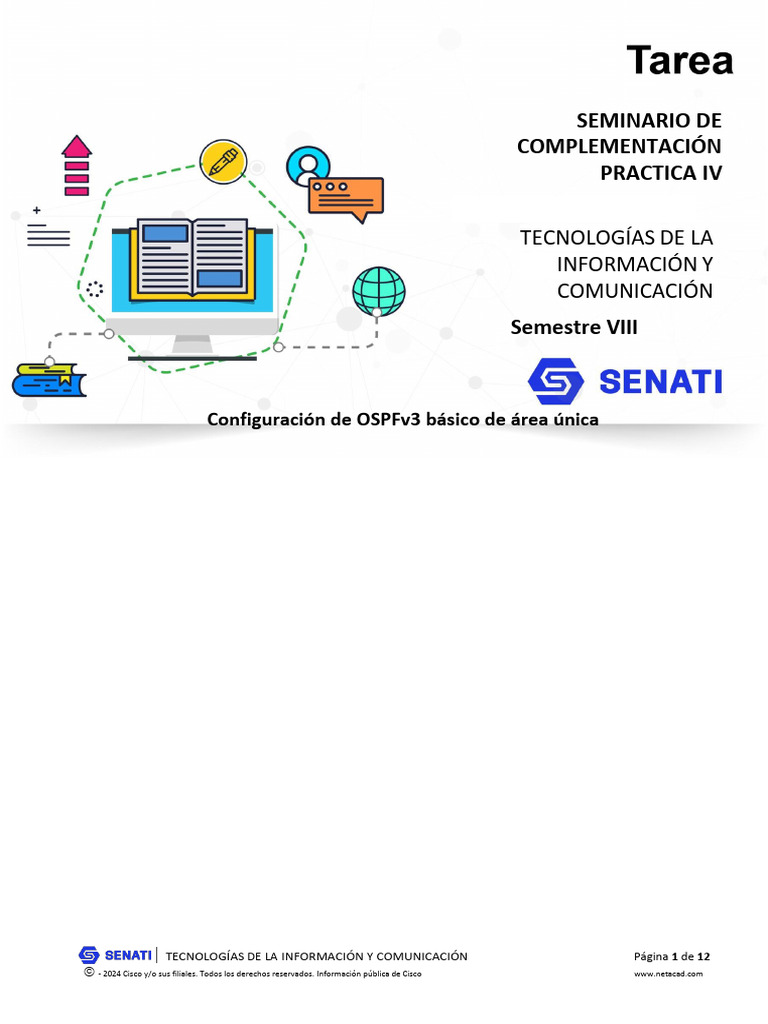 PTIP 835-SemComPract IV Act Est T008-OSPFv3 SimpleArea-Laboratorio-202420 | PDF | Enrutador ...