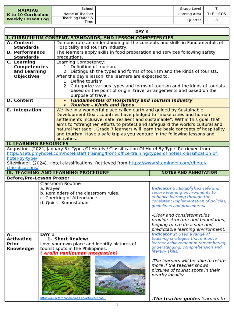 LP_CO3_FCS | PDF | Learning | Tourism