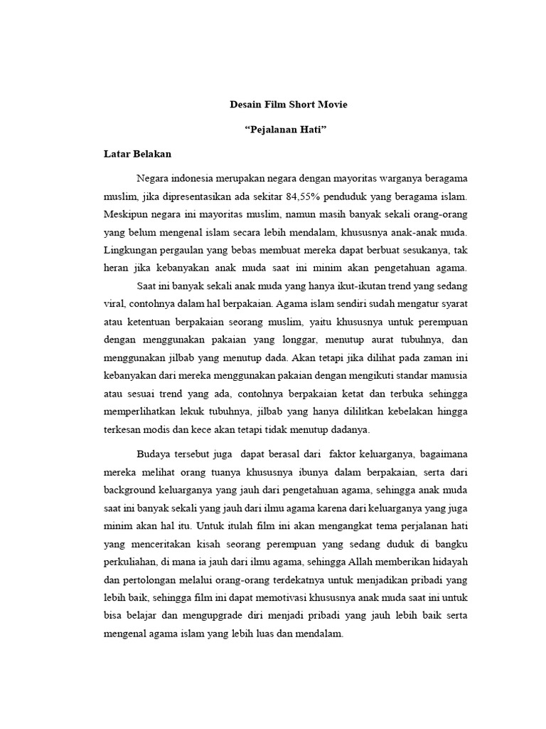 Naskah Short Movie ''Perjalanan Hati'' | PDF