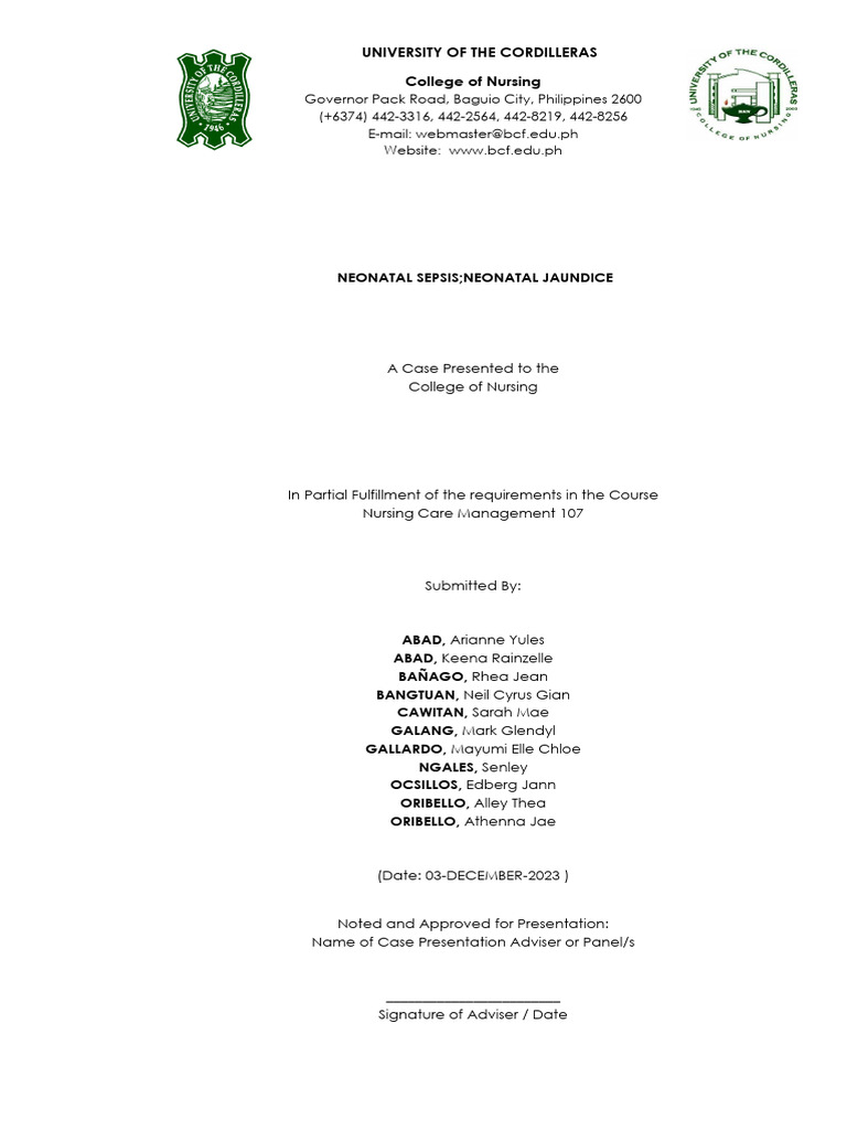 Jaundice Case Presentation | PDF | Sepsis | Infants