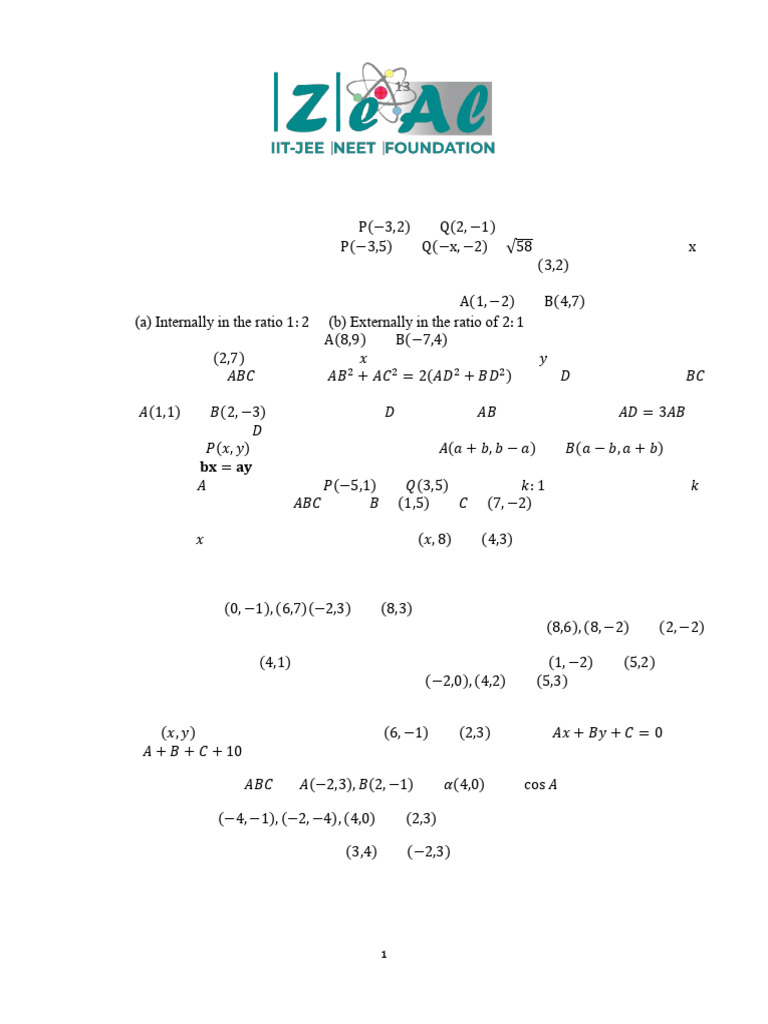 Mathematics Straight Line Practice Sheet 1 | PDF | Triangle | Geometric Shapes