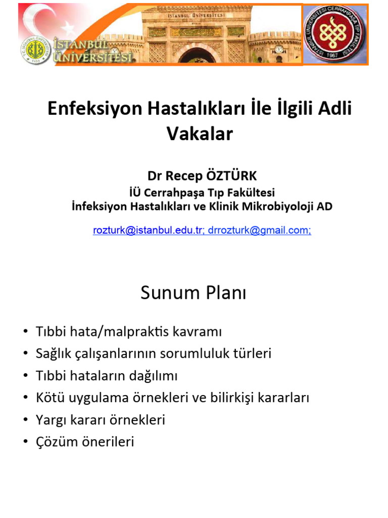 Enfeksiyon Hastaliklari Ile Ilgili Adli Vakalar | PDF
