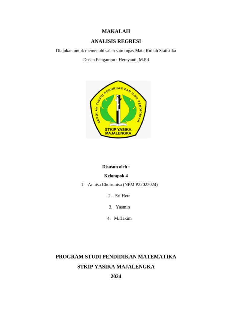 MAKALAH - Kel 4 ANALISIS REGRESI | PDF