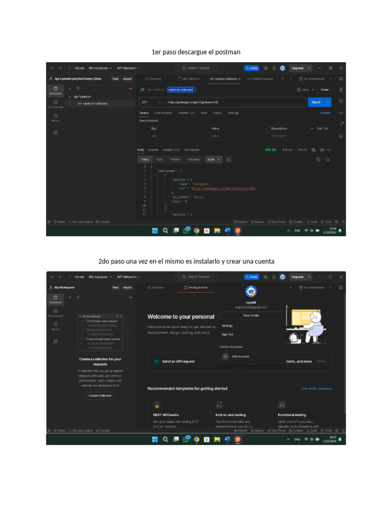 postman descarga y primeros pasos | PDF