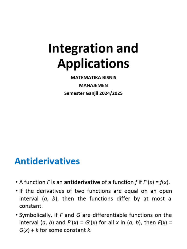 12 - Integration and Applications | PDF