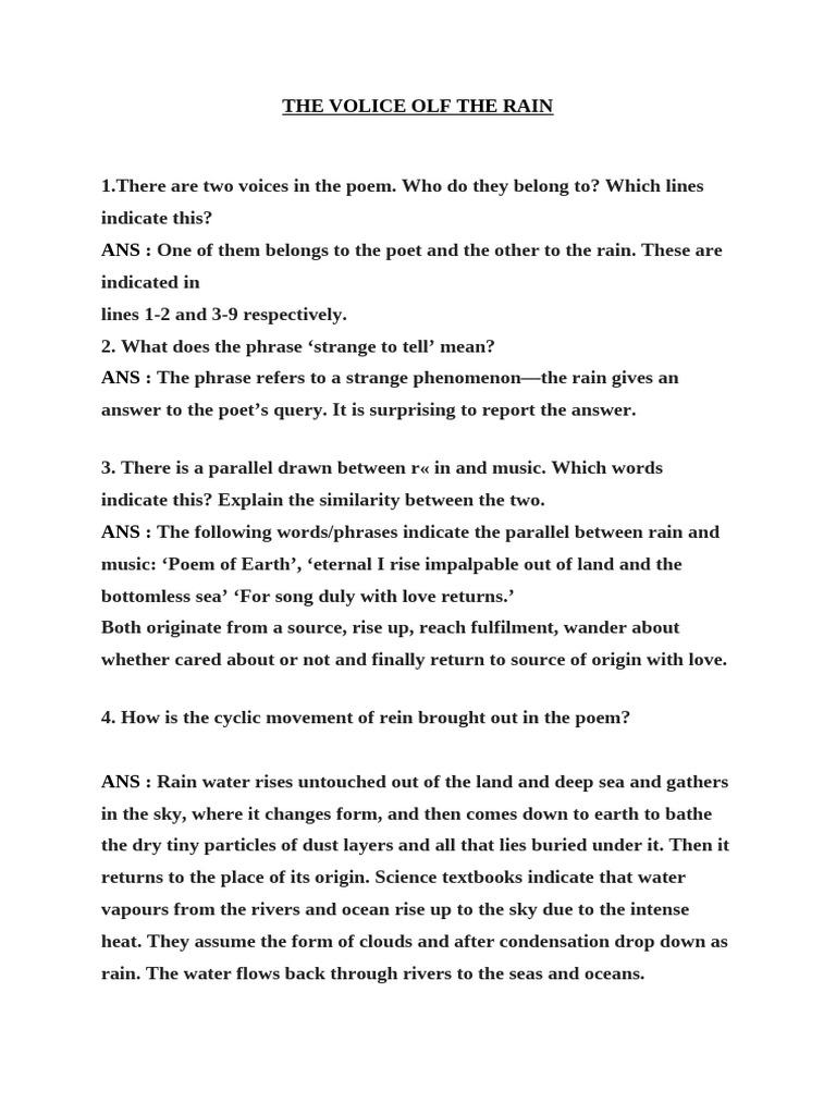 The Volice Olf The Rain | PDF