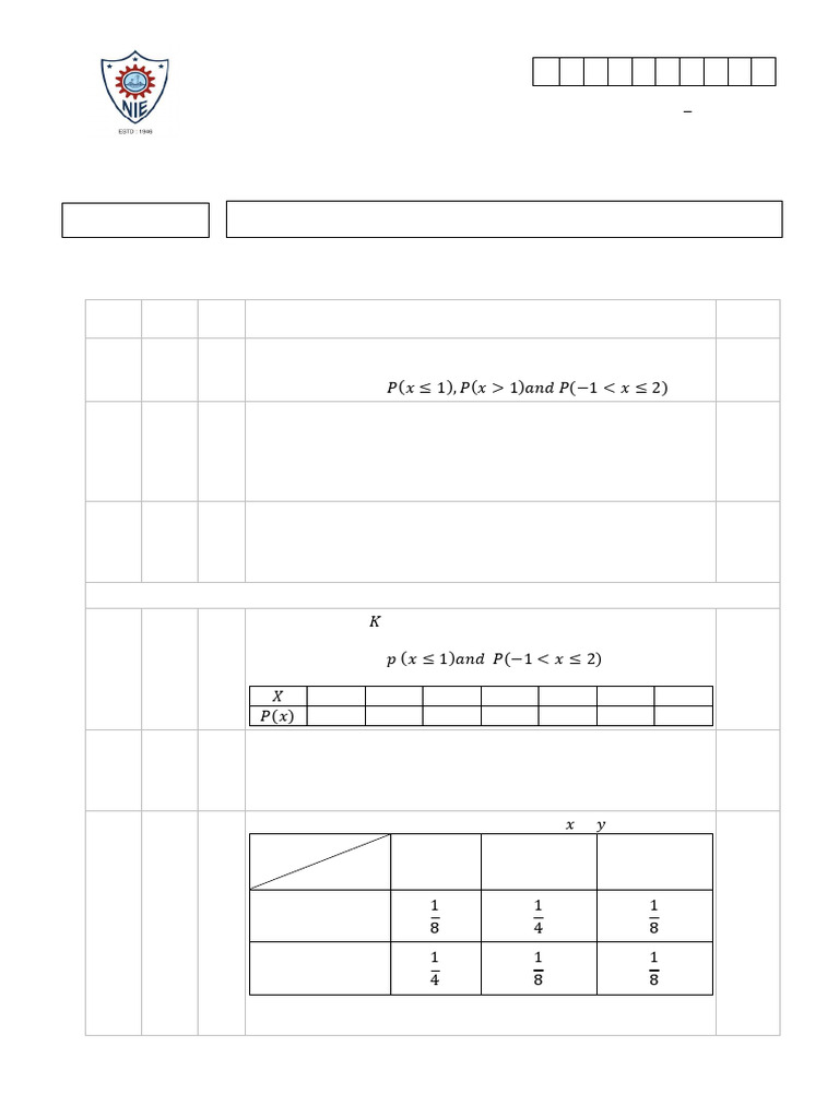 4th Sem Model Question Paper | PDF | Mean | Standard Deviation