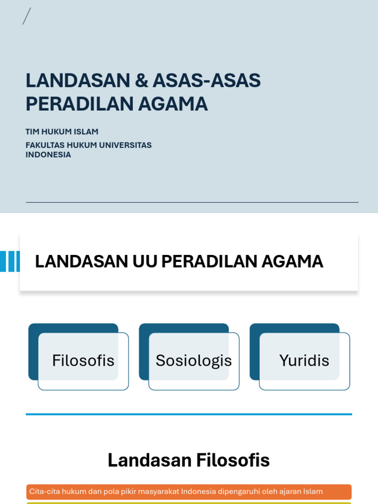 4 - LANDASAN DAN ASAS-ASAS HUKUM ACARA PERADILAN AGAMA | PDF