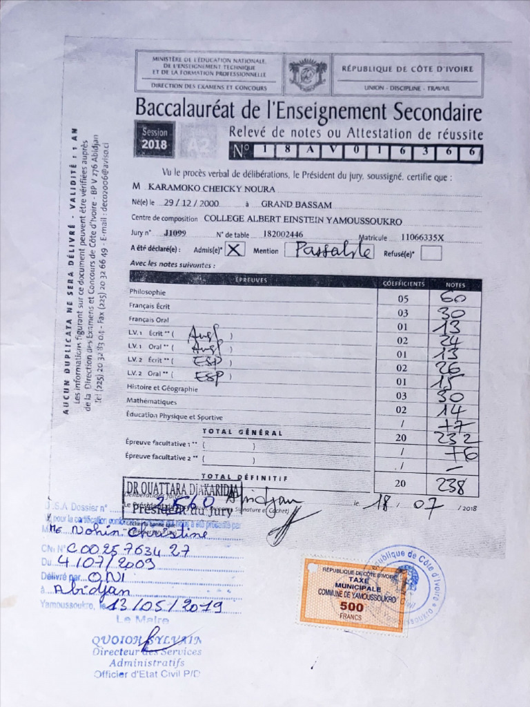 Copie du Baccalauréat | PDF