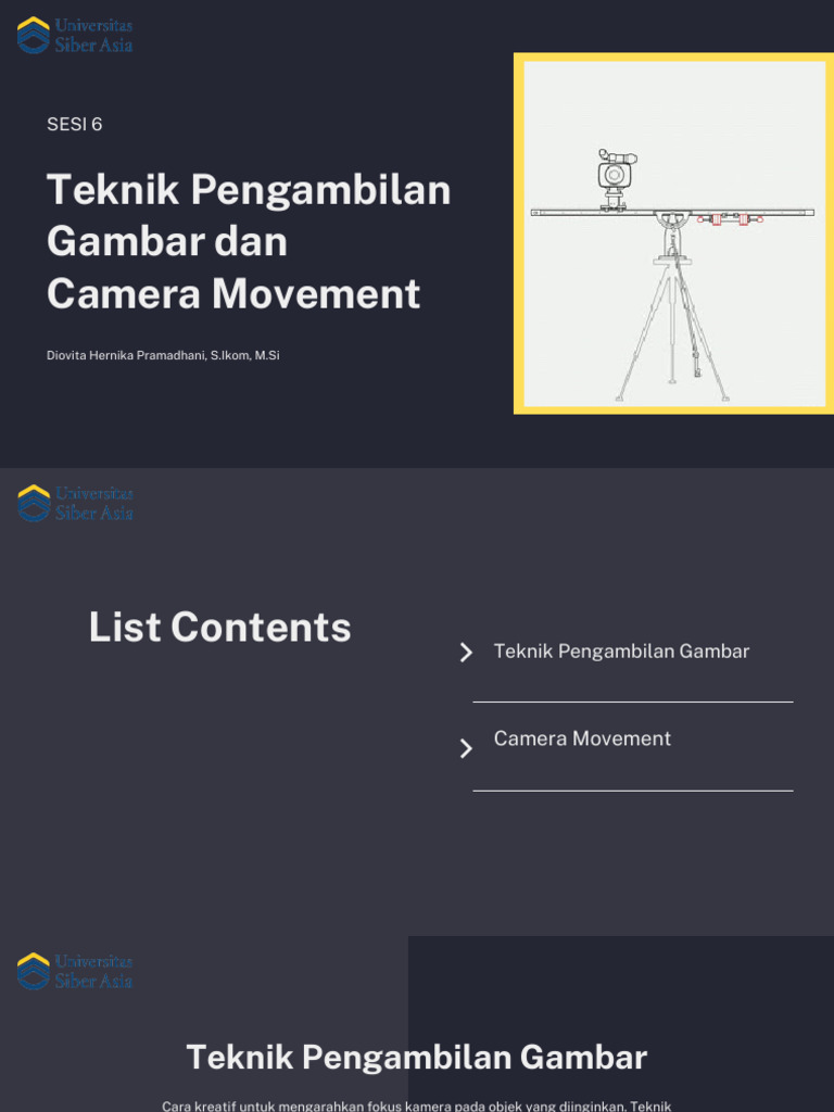 Sesi 6 - Teknik Pengambilan Gambar Dan Camera Movement_2 | PDF