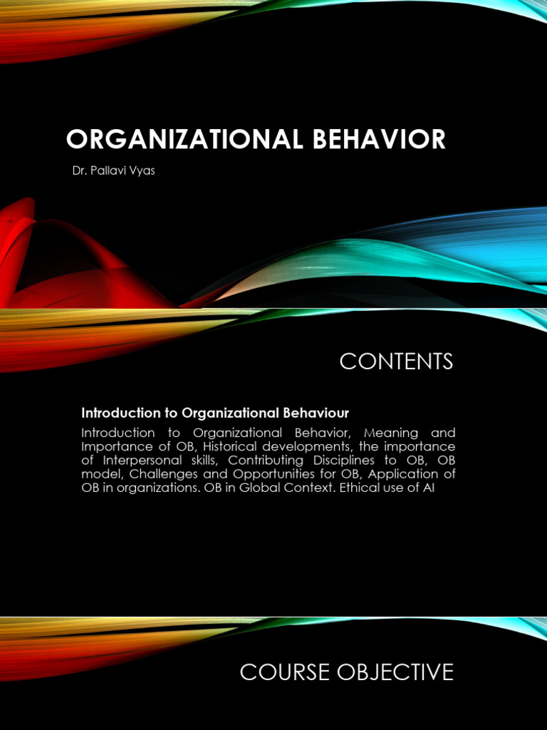 Organizational Behaviour Intro | PDF | Organizational Behavior | Artificial Intelligence