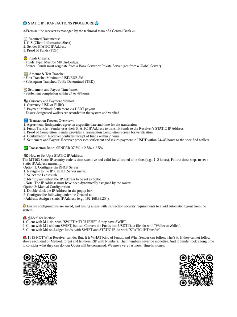 Static Ip Transactions Procedure.pdf | PDF | Ip Address | Computer Networking