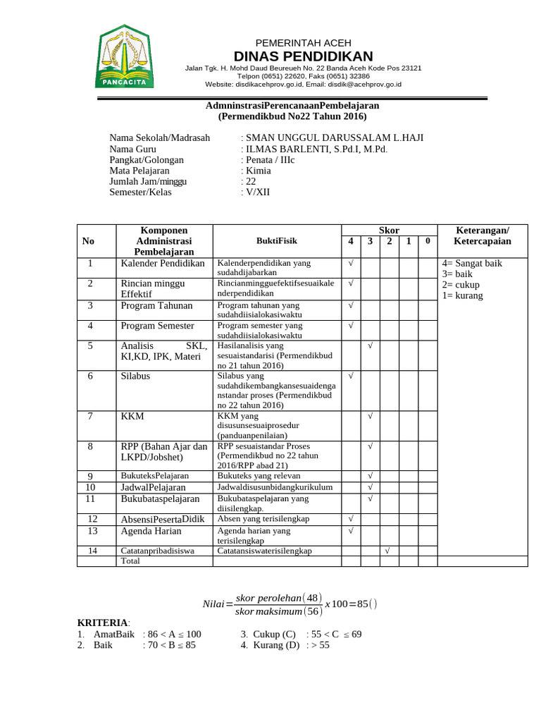 01 - Instrumen Adm Nov 2022 | PDF