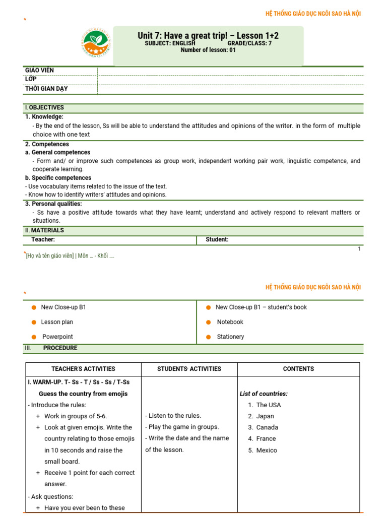 G8_Unit 7_Lesson 1,2_Unit Opener + Reading | PDF | Behavior Modification | Learning
