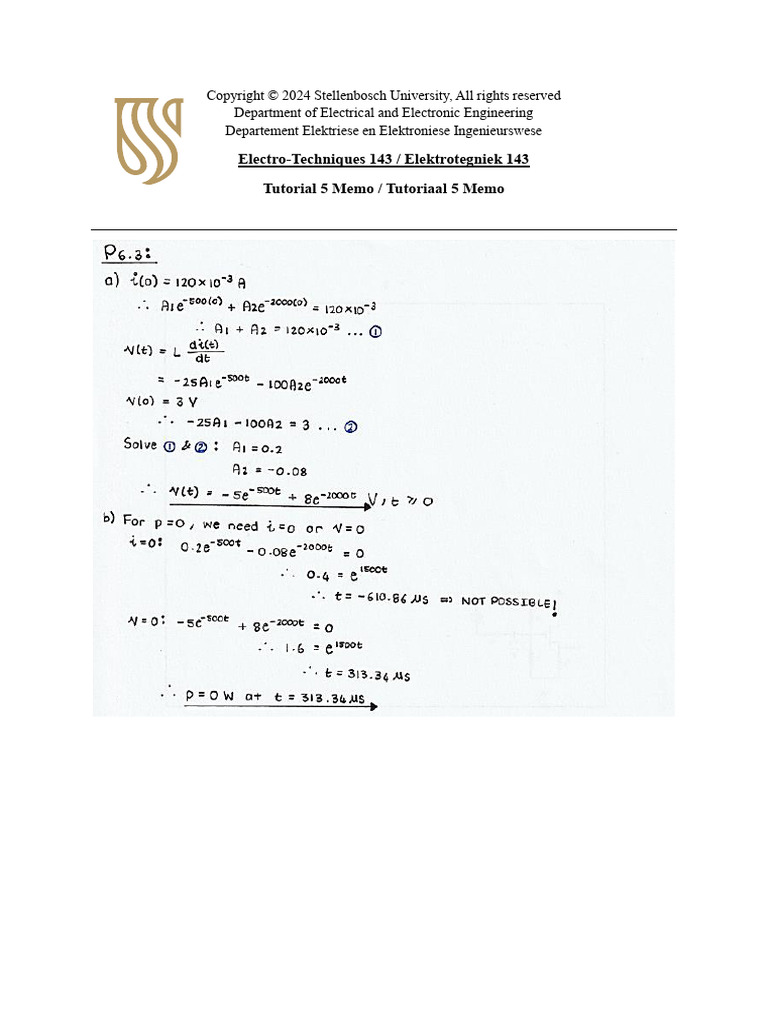 Tutorial 5 Memo | PDF