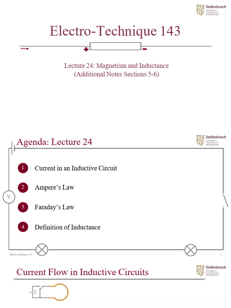 ET143 Lecture 24 Magnetism and Inductance | PDF | Inductance | Electromagnetic Induction