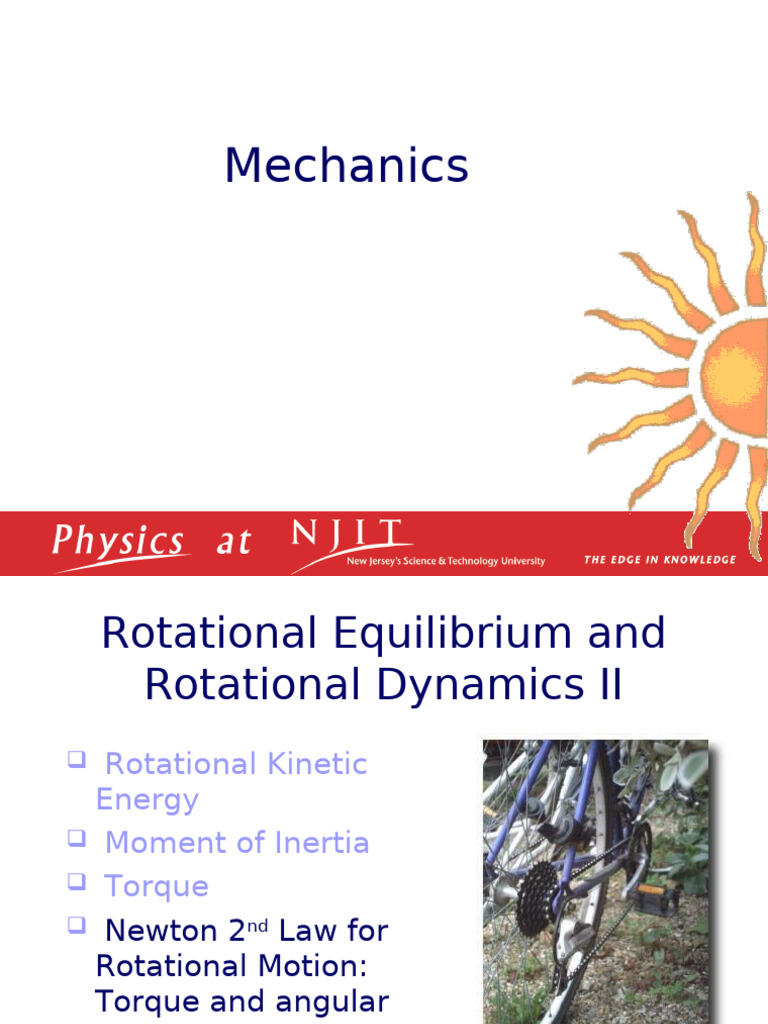 Physics106 Lecture03 | PDF | Torque | Rotation Around A Fixed Axis