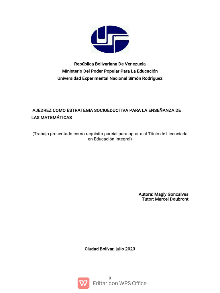 Magly Tesis Ajedrez2 (Autoguardado) | PDF | Enseñando | Aprendizaje