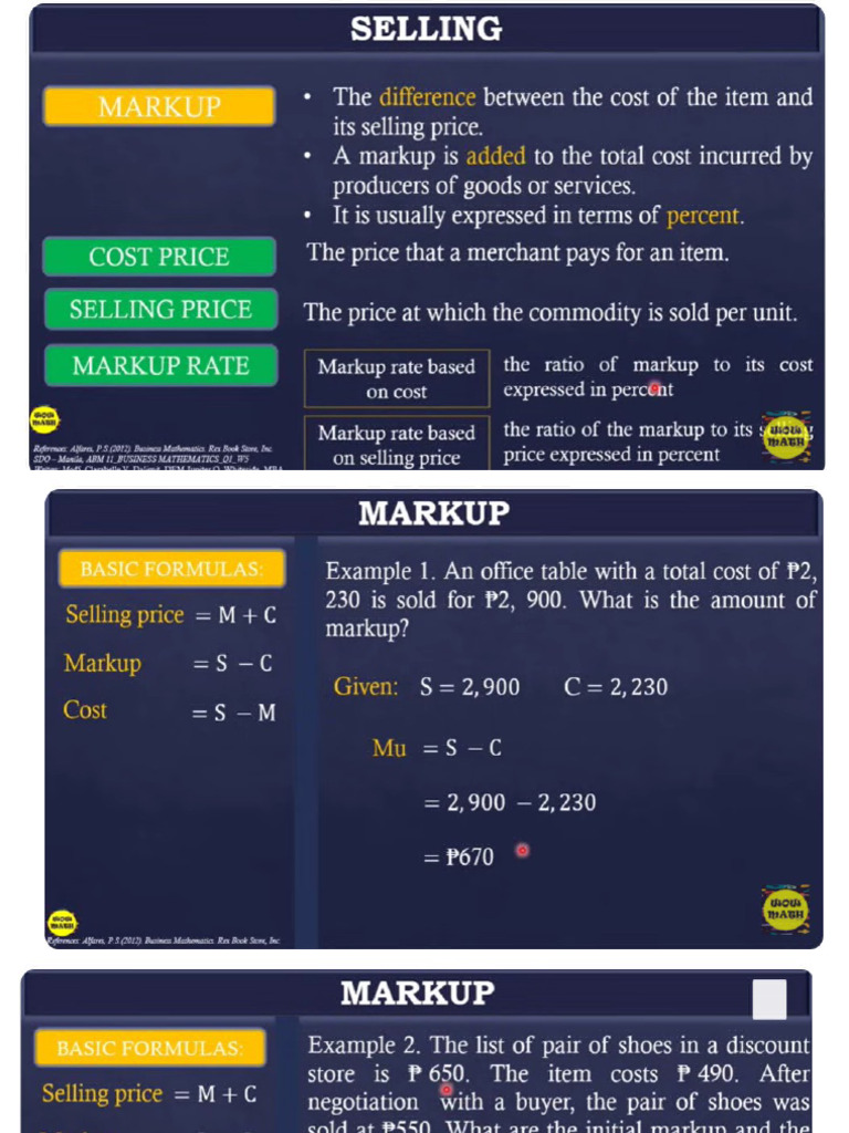 Business Math Mark Up | PDF