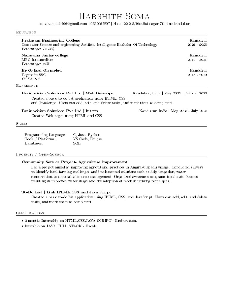 Harsh Ith Resume | PDF