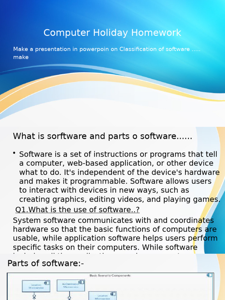 Computer Holiday Homework | PDF