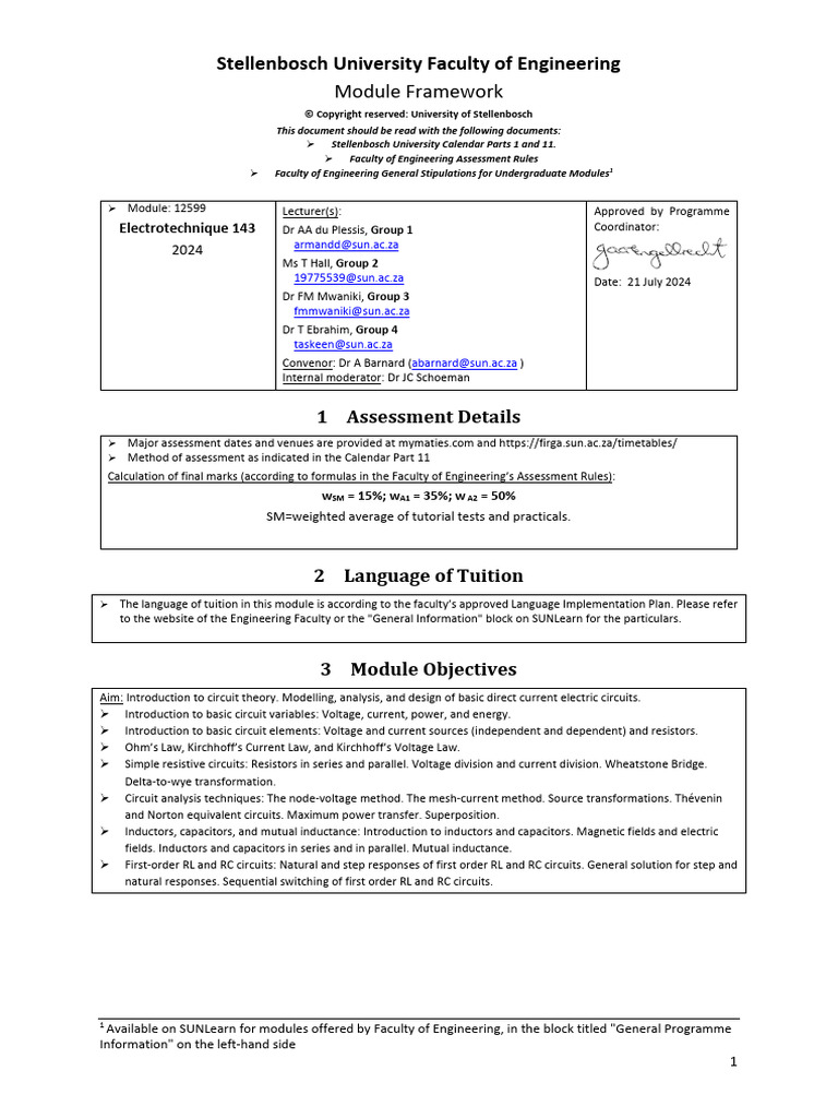 Electrotechnique 143 - 2024 - Framework - Eng | PDF | Electrical Network | Series And Parallel ...