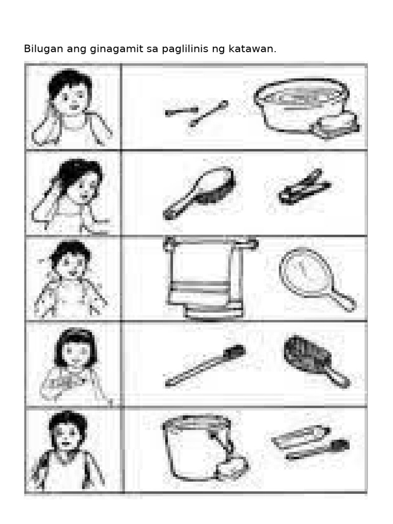 Gamit Sa Paglilinis Sa Katawan Worksheets | PDF