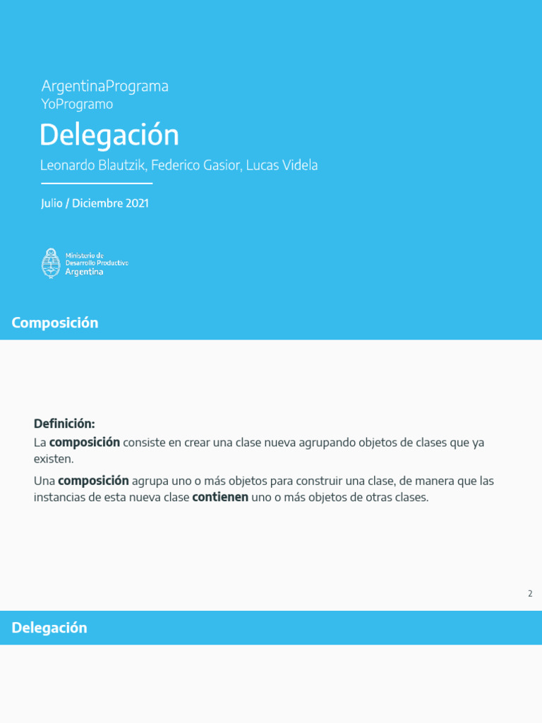 Composición y Delegación en Java | PDF | Programación de computadoras