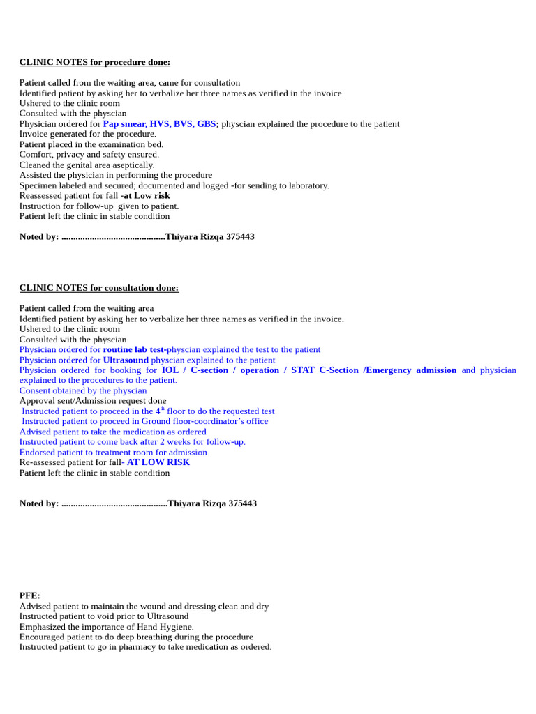 CLINIC NOTES TEMPLATE 4 | PDF | Patient | Social Programs