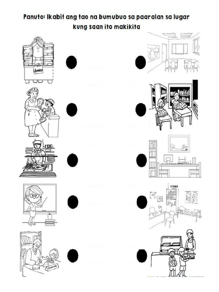 Mga Tao Sa Paaralan Worksheets | PDF