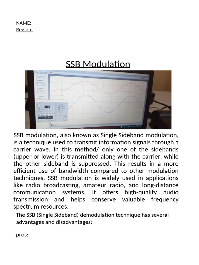 SSB Modulation 1 | PDF
