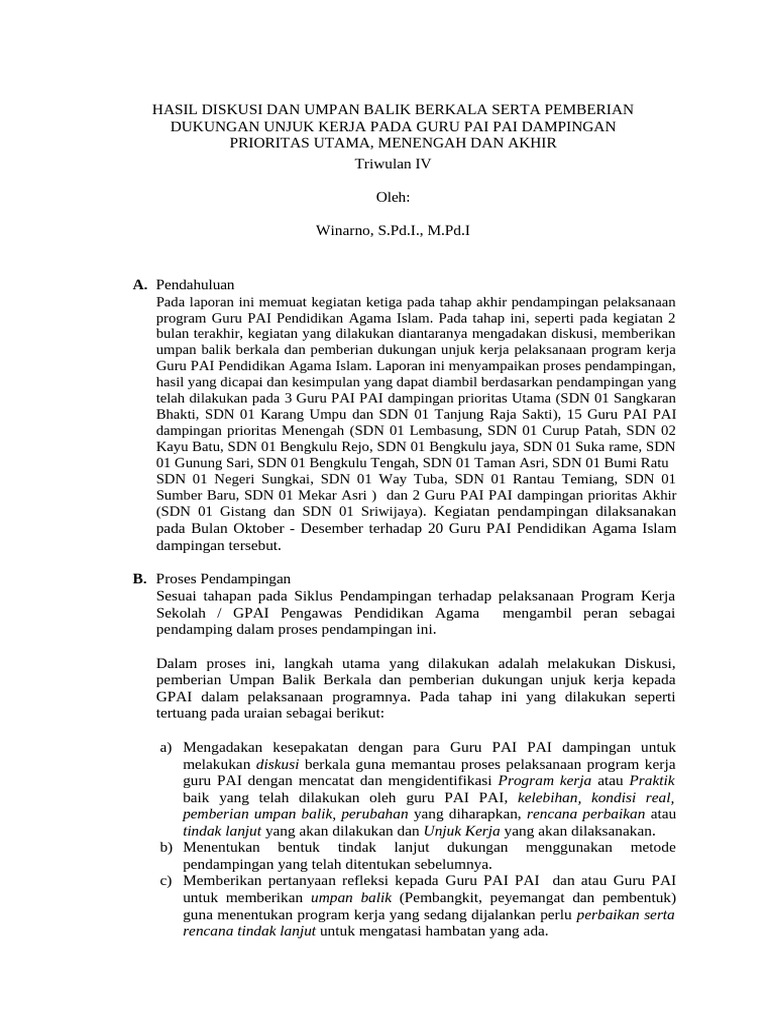 Laporan Tahap-Iv-Pendampingan-Tw4 | PDF