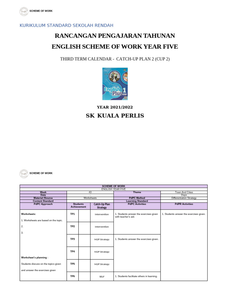 YEAR 5 CATCH UP PLAN | PDF | Teachers | Behavior Modification
