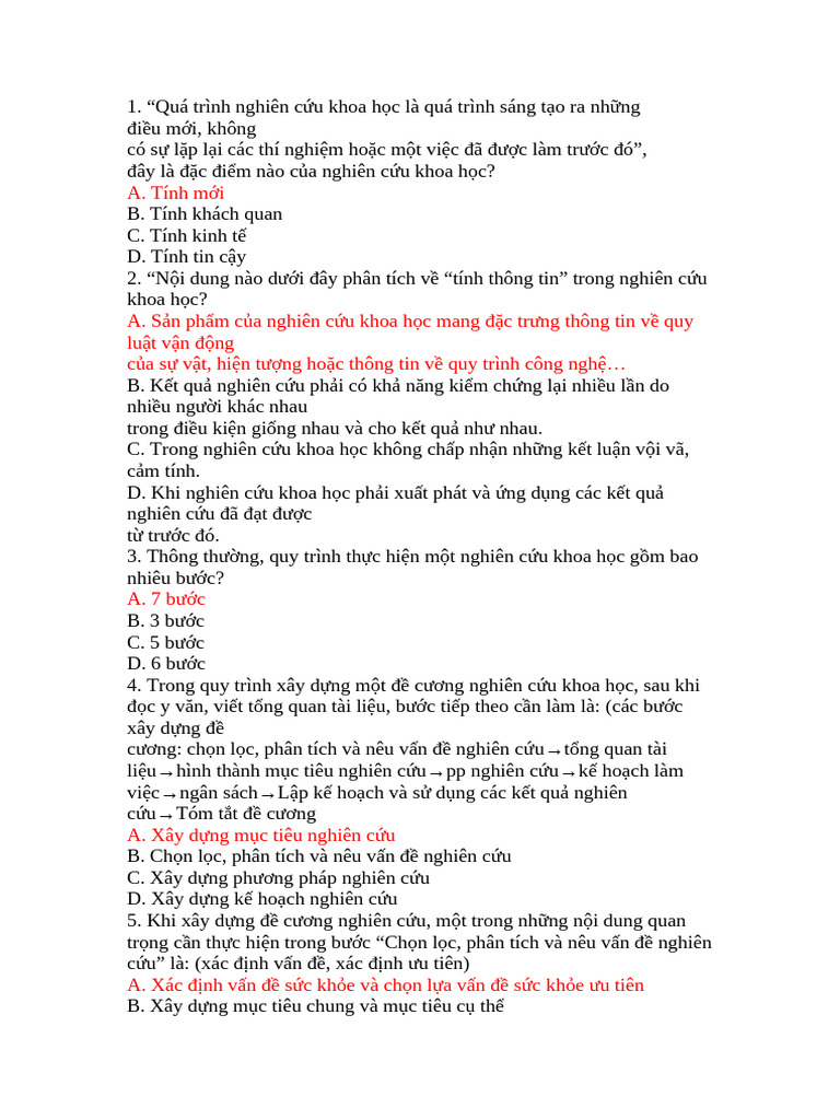 Trắc nghiệm NCKH | PDF