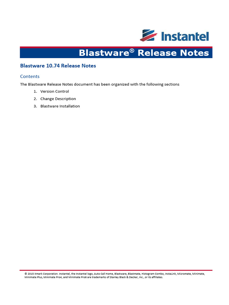 Releasenotes Blastware 10.74 r1.3 | PDF | Microsoft Windows | Version ...