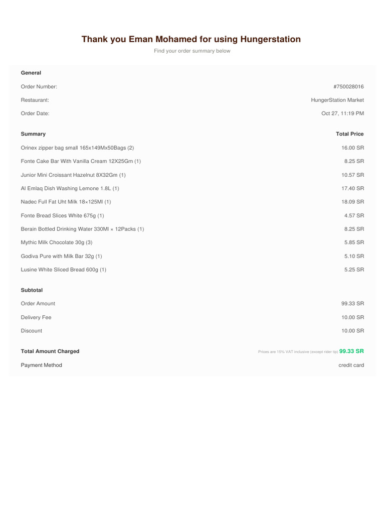 Order Summary 750028016 | PDF | Cuisine | Foods